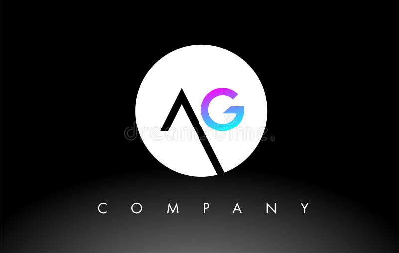Purple Black AG Logo. Letter Design Vector Stock Vector - Illustration ...