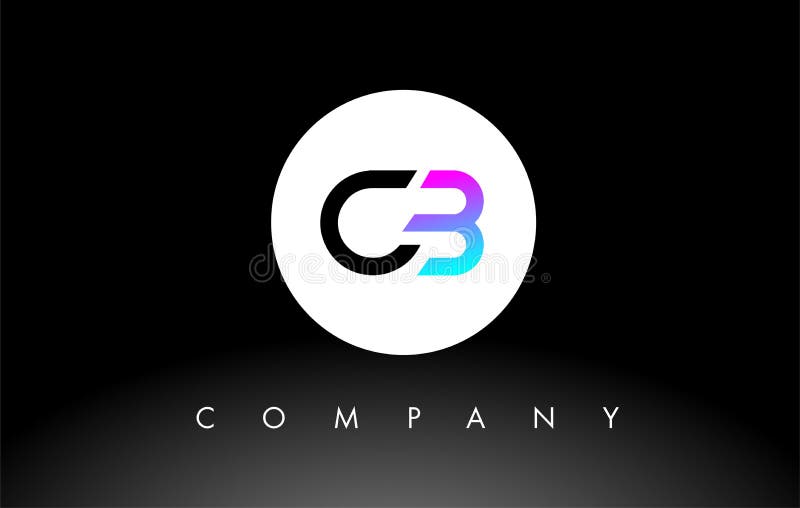 Purple Black CB Logo. Letter Design Vector Stock Vector - Illustration ...