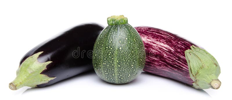 Purple and Black Eggplant and a Zucchini Stock Photo - Image of ripe ...