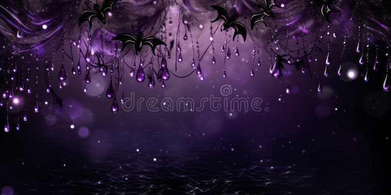 Purple and Black Glitter Halloween Background. AI Generated Stock ...