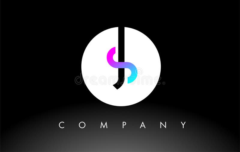 Purple Black JS Logo. Letter Design Vector Stock Vector - Illustration ...