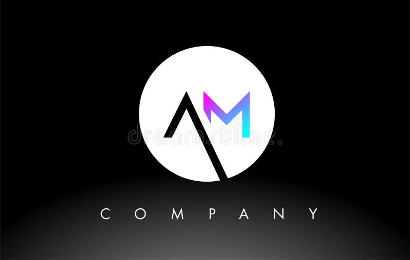 Purple Black am Logo. Letter Design Vector Stock Vector - Illustration ...