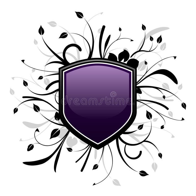 Purple and Black Shield Emblem Stock Vector - Illustration of symbol ...