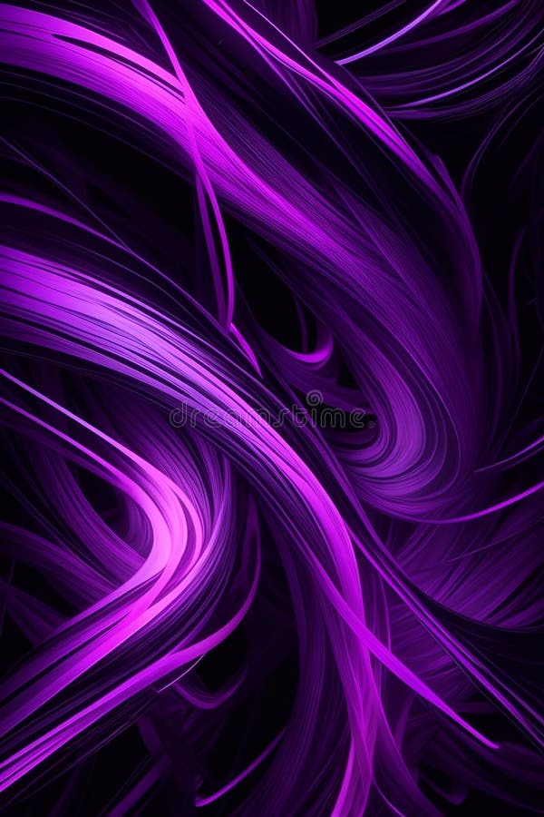 Purple and Black Waves. Vertical Composition Stock Illustration ...