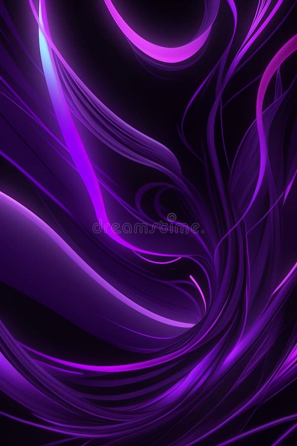 Purple and Black Waves. Vertical Composition Stock Illustration ...
