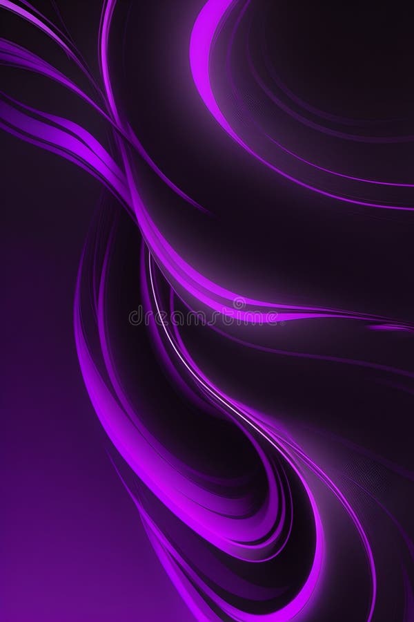 Purple and Black Waves. Vertical Composition Stock Illustration ...