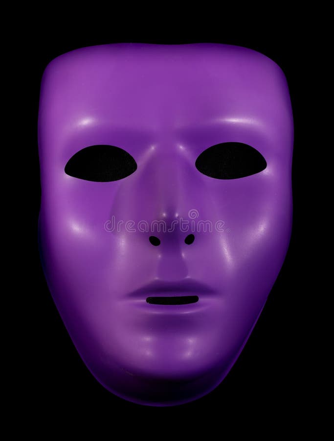 Purple Blank Face Mask stock image. Image of creepy - 231889747