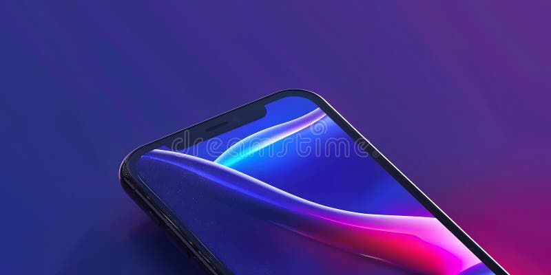 Purple and Blue Abstract Background with Smartphone Generated Using AI ...