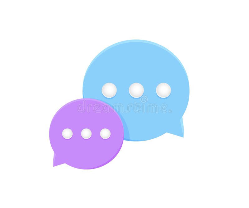 Purple and Blue Chat Bubble. UI Design Icon. Vector Illustration. Stock ...