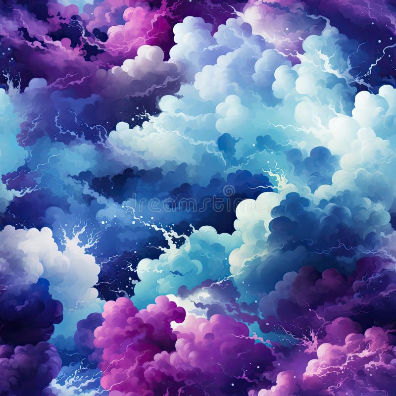 Purple and Blue Cloud Wallpaper with Lightning (tiled) Stock ...