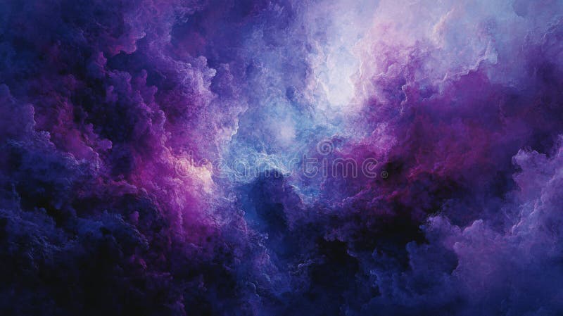 Purple and Blue Cosmic Nebula Space Art Stock Illustration ...