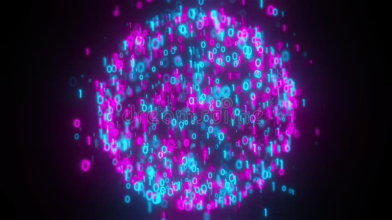 Purple and Blue Digital Numbers Stock Illustration - Illustration of ...