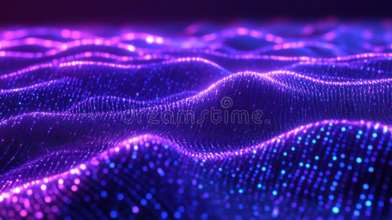 Purple and Blue Digital Wave. AI Generated Stock Illustration ...