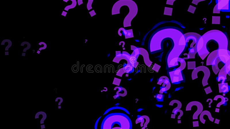 Purple Question Marks Sign Moving Right on Black Alpha Background Stock ...