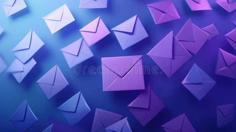 Purple and Blue Envelopes, a Digital Communication Concept Stock Image ...