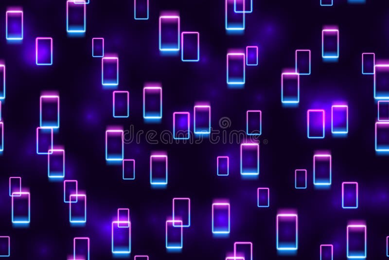 Purple and Blue Floating Neon Seamless Pattern Stock Vector ...