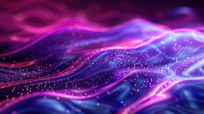 Purple and Blue Glowing Particles Form an Abstract Wave Pattern AIG535 ...