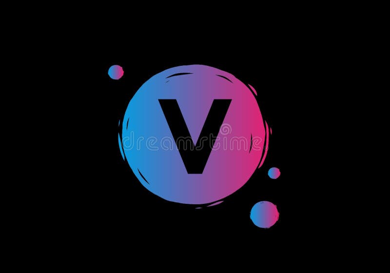 Purple Blue Gradient Color of V Initial Letter Stock Vector ...