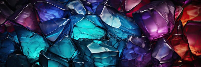 Purple Blue Green Geometric Crystalline Structure Transparent Stock ...