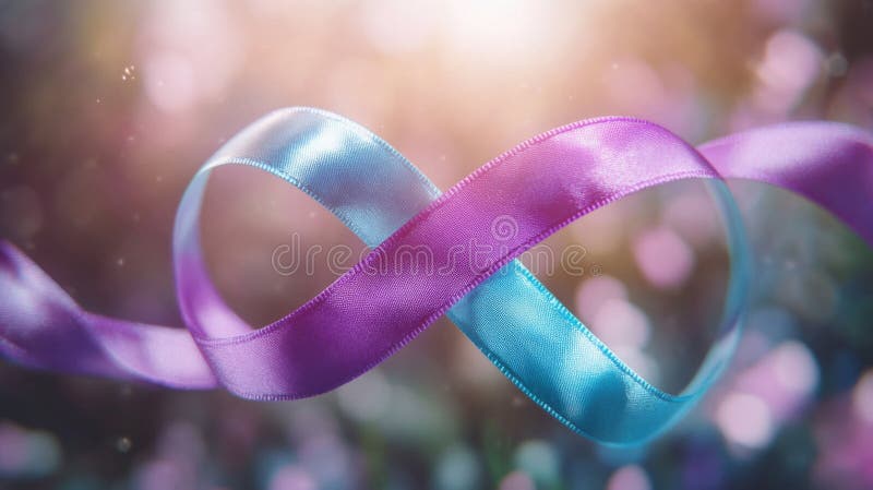 Purple and Blue Infinity Ribbon Symbol Stock Illustration ...