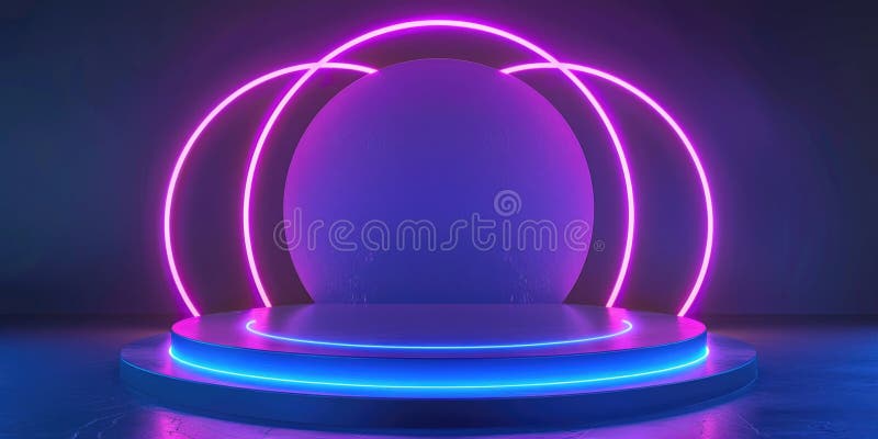 Purple and Blue Light in Dark Room Stock Image - Image of decoration ...