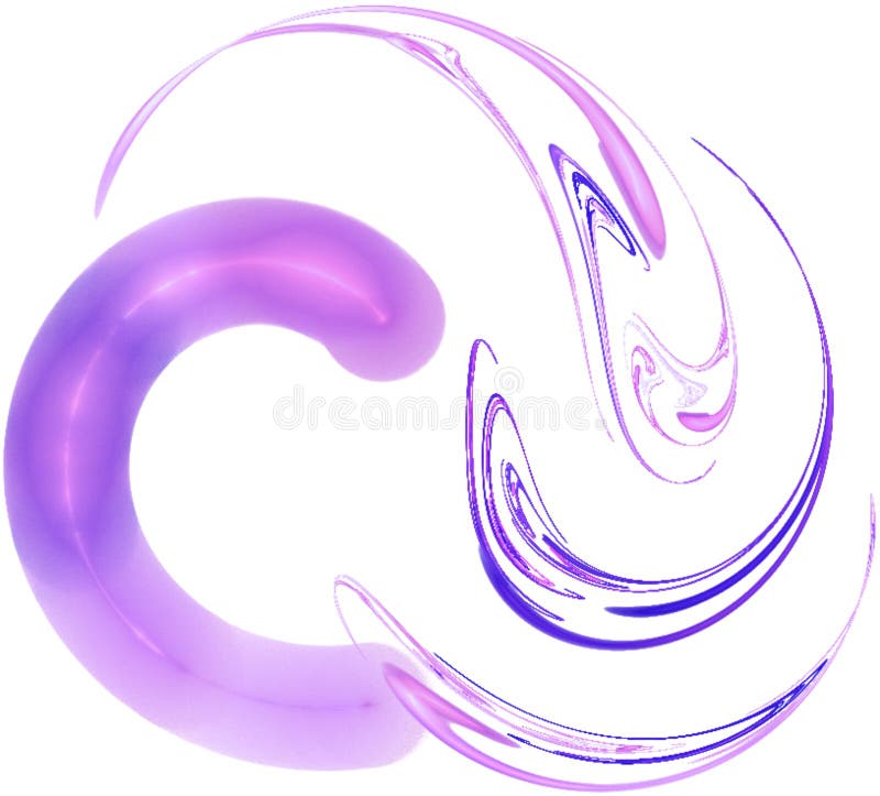 Purple Blue Linear Abstract Drawing, Isolated Element Stock Image ...