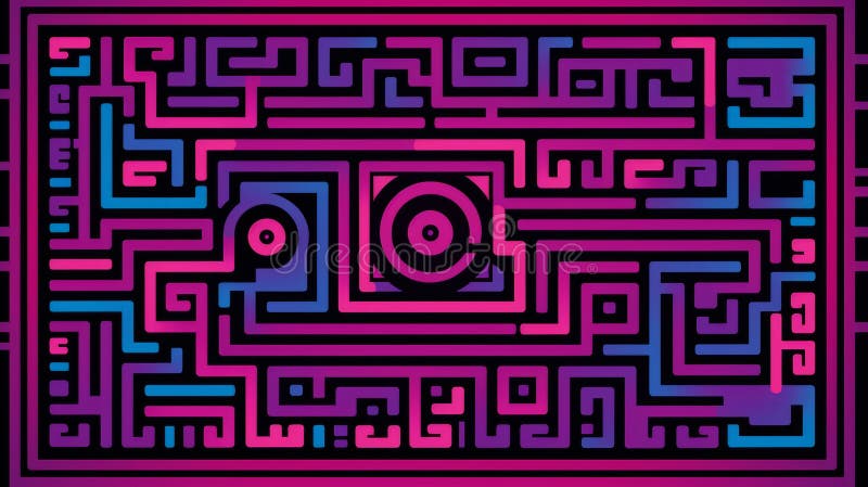 A Purple and Blue Maze with a Square in the Middle Stock Illustration ...