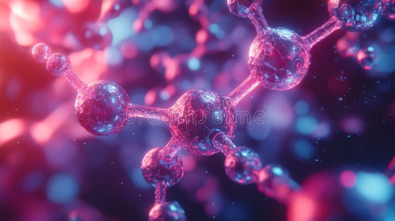 Purple and Blue Molecular Structure Background, Scientific Research 3D ...