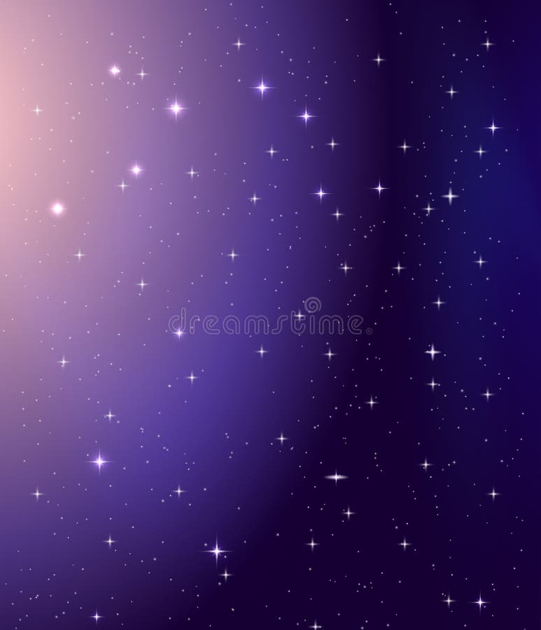 A Purple Blue Night Sky with Stars Vertical Background. Vector Stock ...