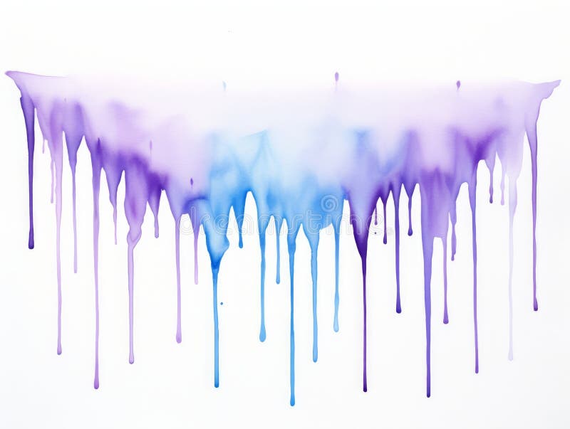 Purple and Blue Paint Dripping on White Background. 3D Rendering ...