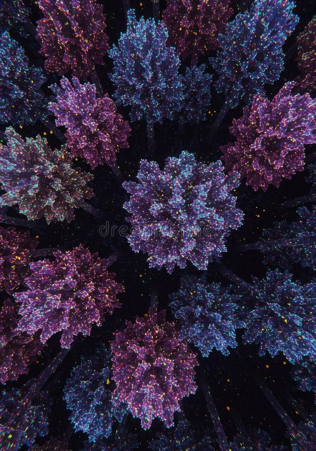 Purple Blue Pink Glitter Sparkle Tree Forest Stock Illustration ...