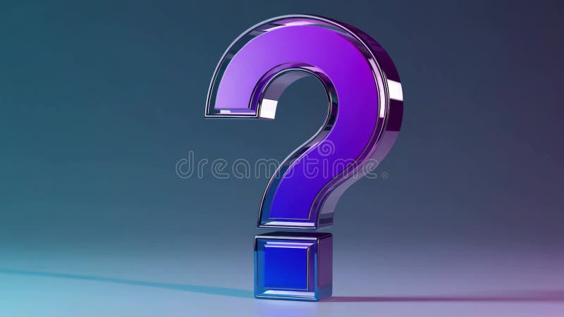 Purple and Blue Question Mark on Gradient Background, Symbol of Inquiry ...