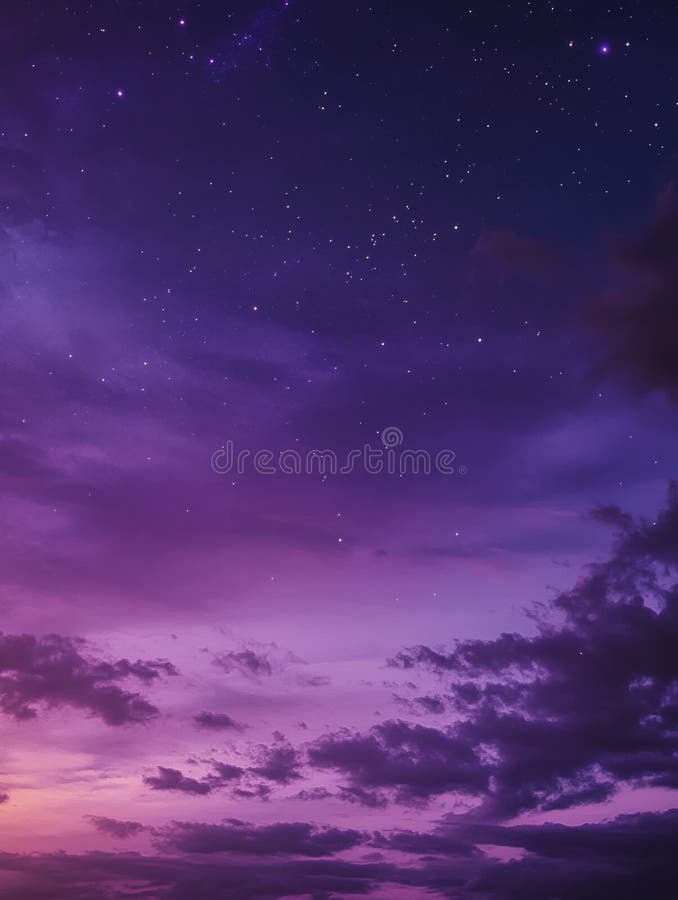 Purple Blue Sky Stars stock image. Image of stars, space - 377389467