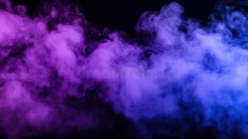 Purple and Blue Smoke on Dark Background. Abstract and Mysterious ...
