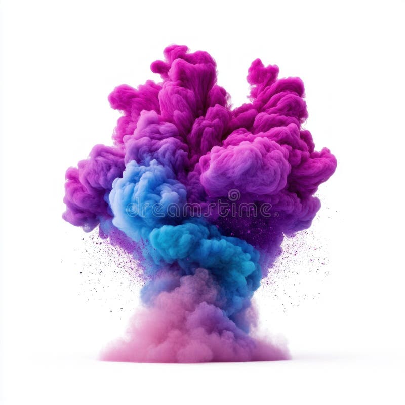Purple and Blue Smoke Explosion in Motion Stock Illustration ...