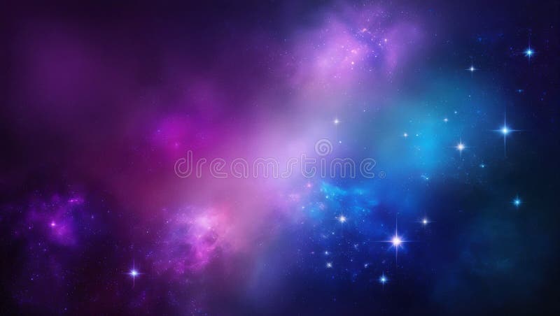 Purple and Blue Space Background with Stars Stock Illustration ...