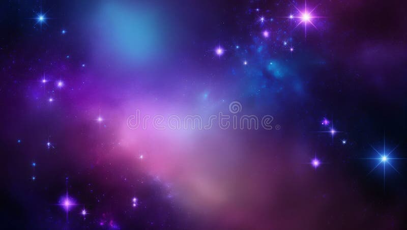 Purple and Blue Space Background with Stars Stock Illustration ...