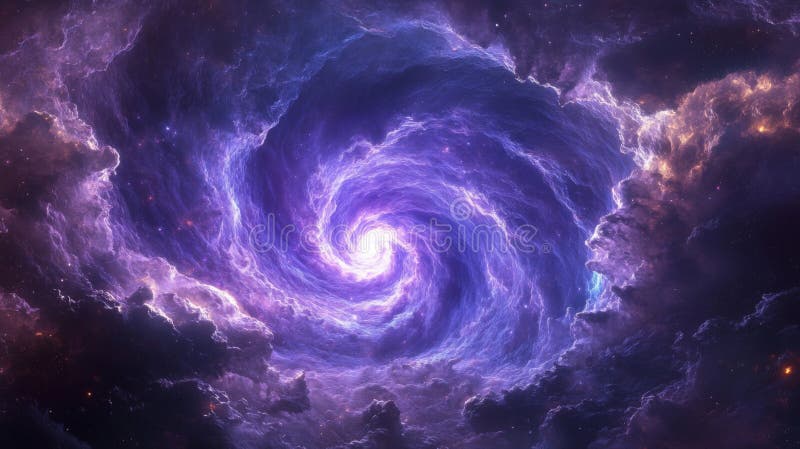 Purple and Blue Spiral Galaxy in Deep Space Stock Illustration ...