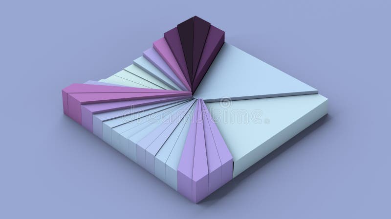 Purple and Blue Square with Broken Surface. Abstract Illustration, 3d ...