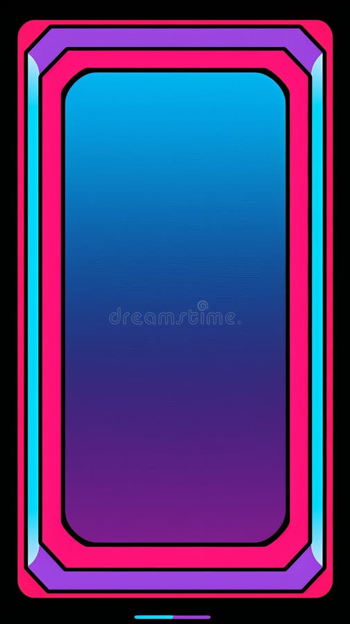 A Purple and Blue Square Frame with a Black Background Stock ...