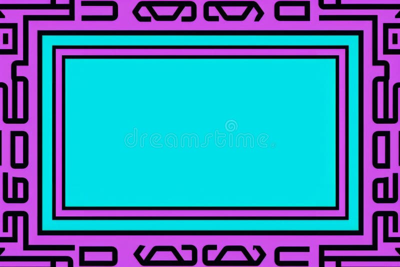 A Purple and Blue Square Frame with a Black Border Stock Illustration ...