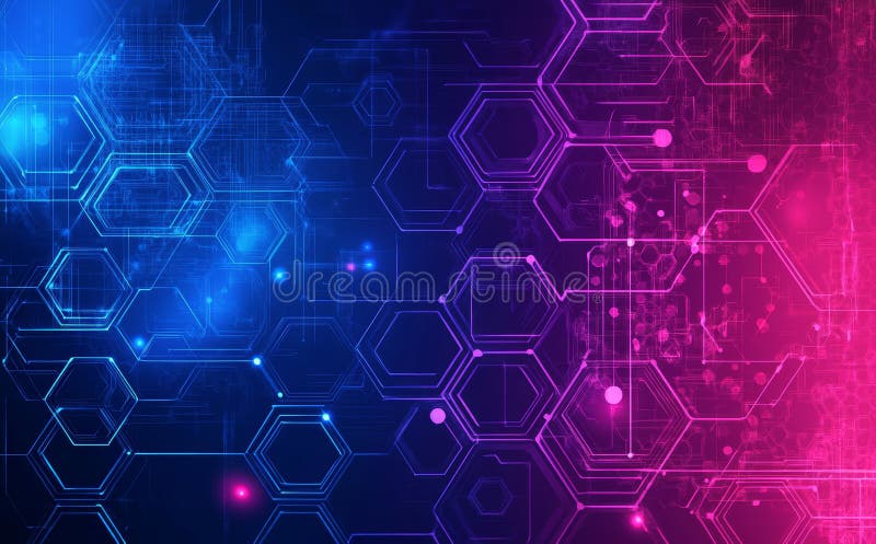 Purple and Blue Technology Background with Abstract Digital Technology ...