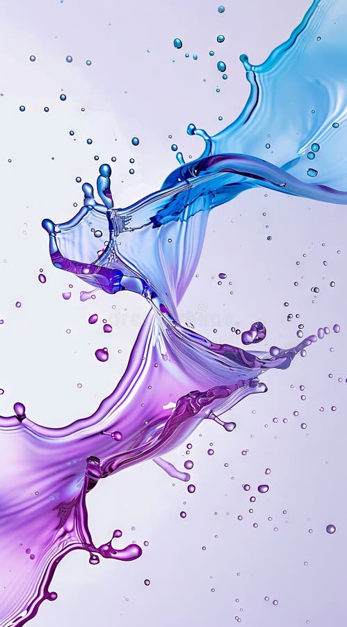 A Purple and Blue Water Splash with Bubbles Stock Photo - Image of ...