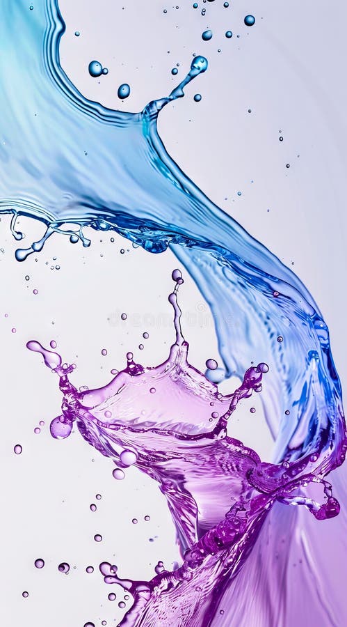 A Purple and Blue Water Splash on a White Background Stock Photo ...