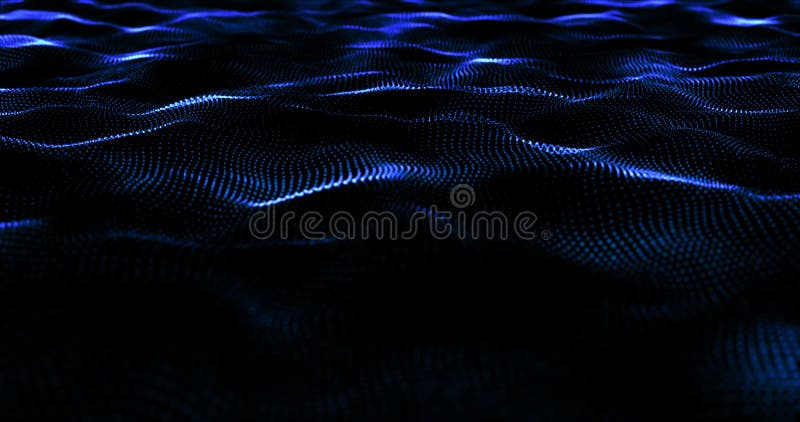 Dark Blue Wave Animation Showing Data Network Loopable Background Video ...
