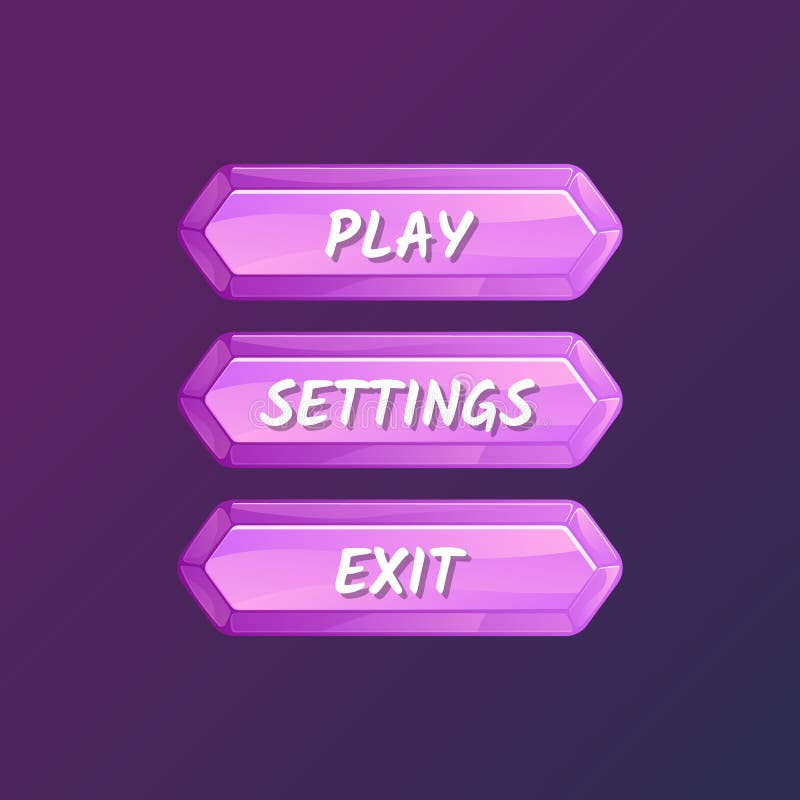 Purple Board for Game Menu Interface Stock Illustration - Illustration ...