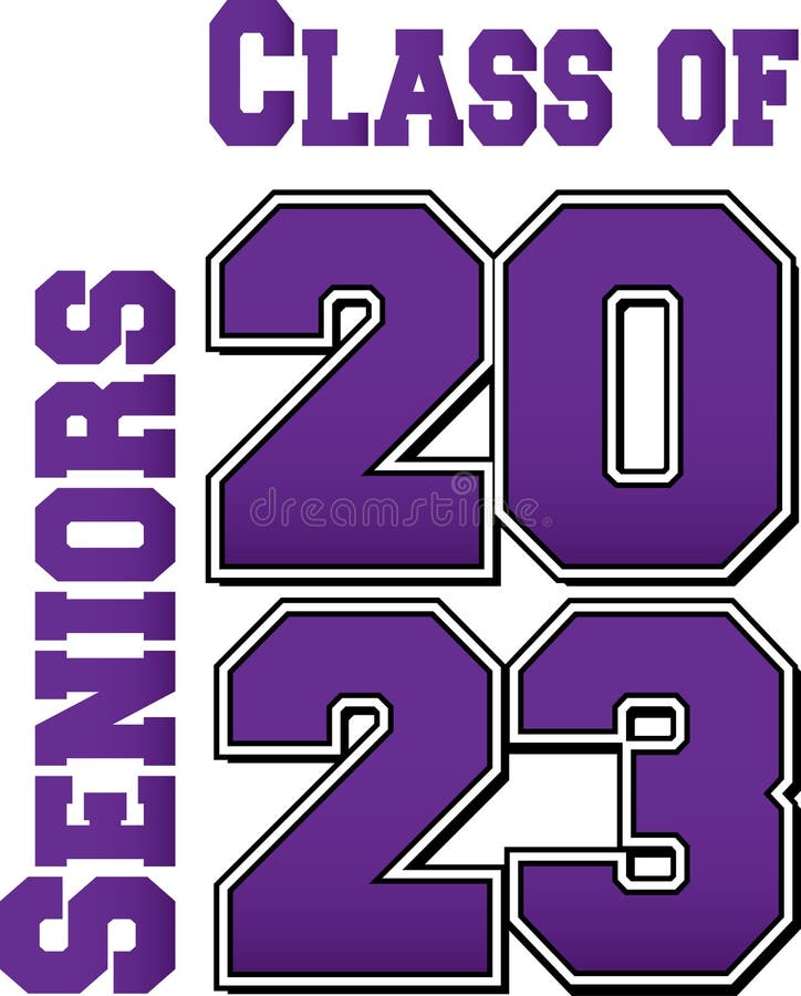 Purple Bold Class of 2023 Stacked Logo Stock Illustration ...
