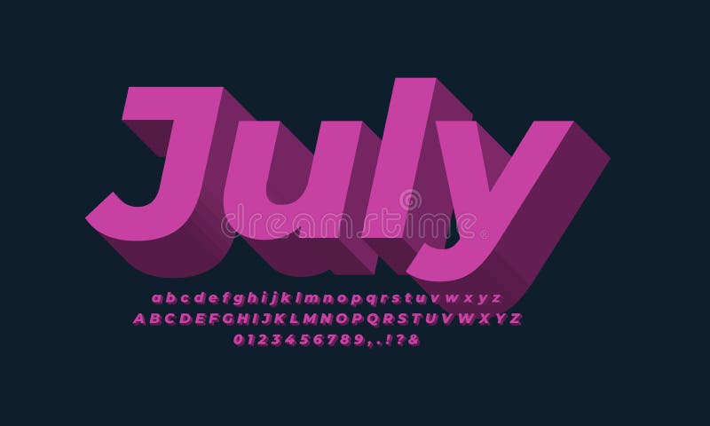 Purple Bold 3d Font Effect or Text Effect Design Alphabet Stock Vector ...