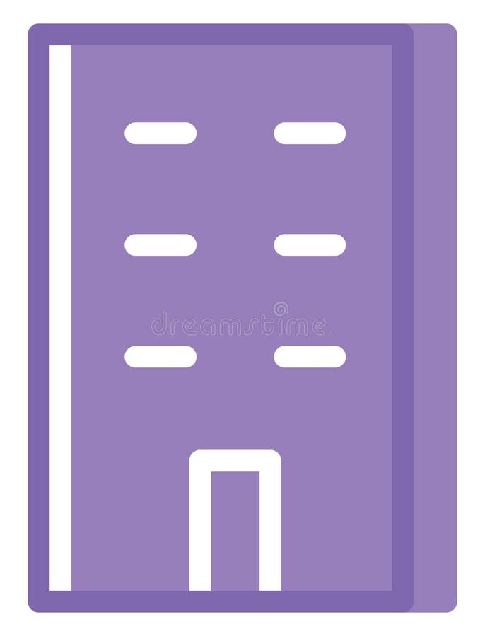 Purple Boring Building, Icon Stock Vector - Illustration of ...