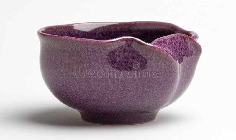 A Purple Bowl with a Flower Design on it Stock Photo - Image of white ...